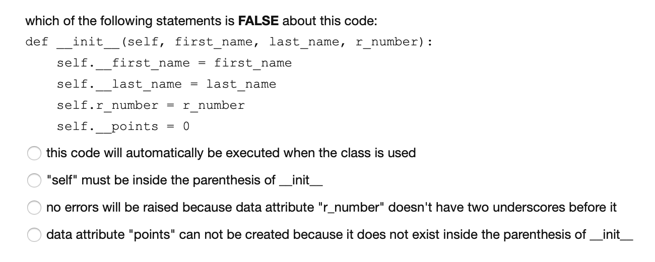 Solved which of the following statements is FALSE about this | Chegg.com