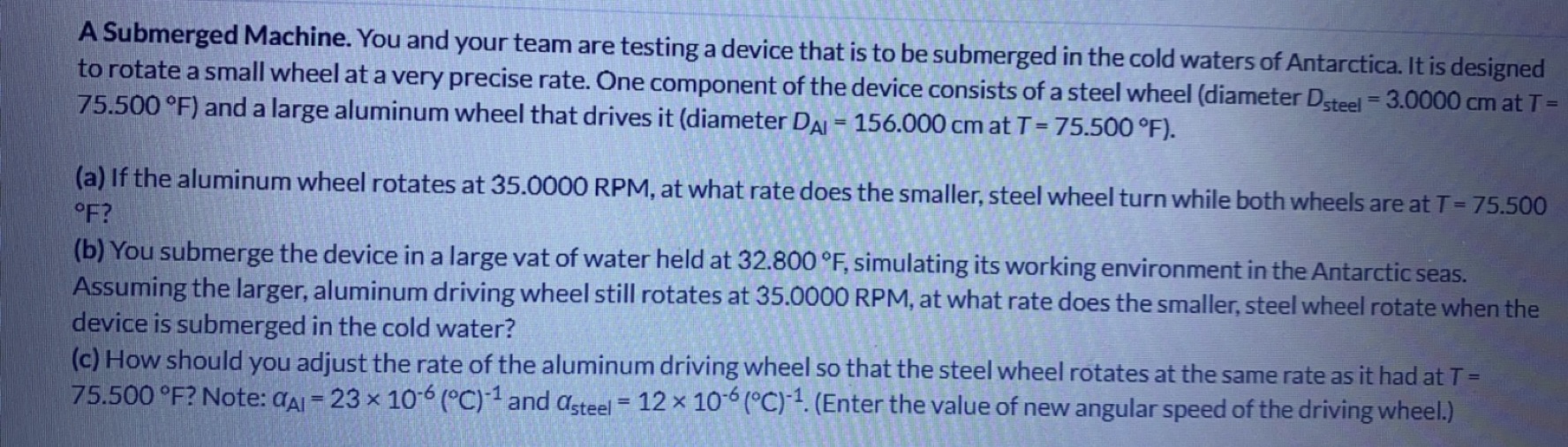 Solved A Submerged Machine. You and your team are testing a | Chegg.com