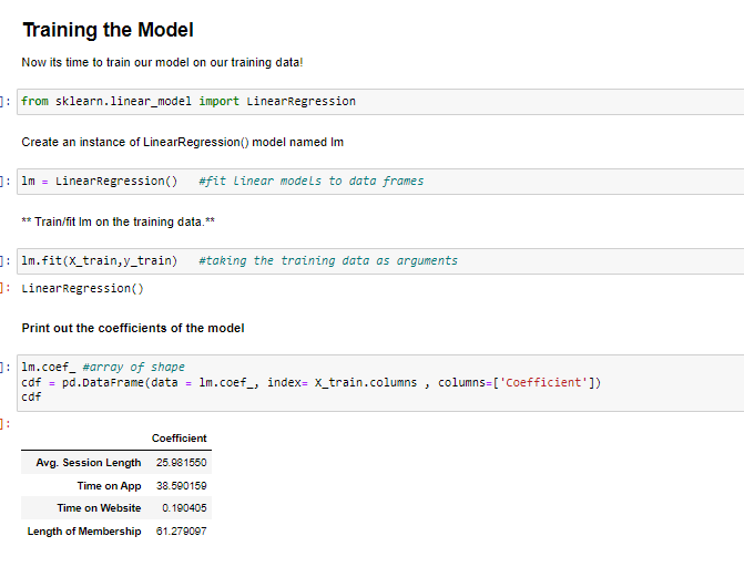 Training the Model Now its time to train our model on | Chegg.com