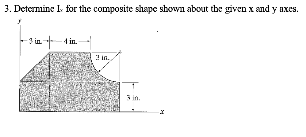 Solved 3. Determine Ix for the composite shape shown about | Chegg.com