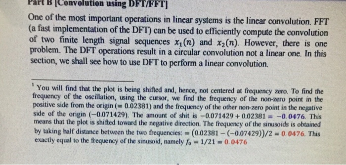 Solved Part BlConvolution using DFTIFFTI One of the most | Chegg.com
