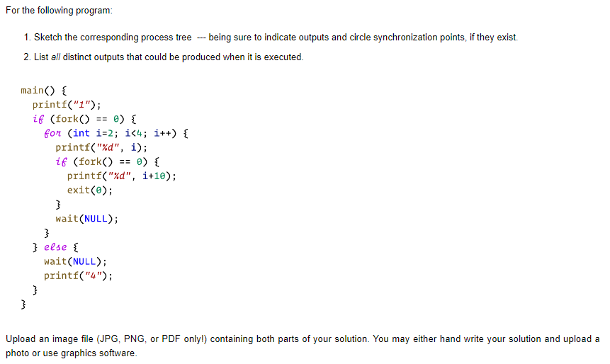 Solved For the following program: 1. Sketch the | Chegg.com