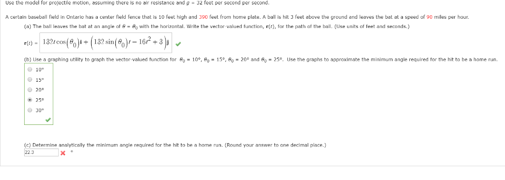 Projectile Motion Baseball