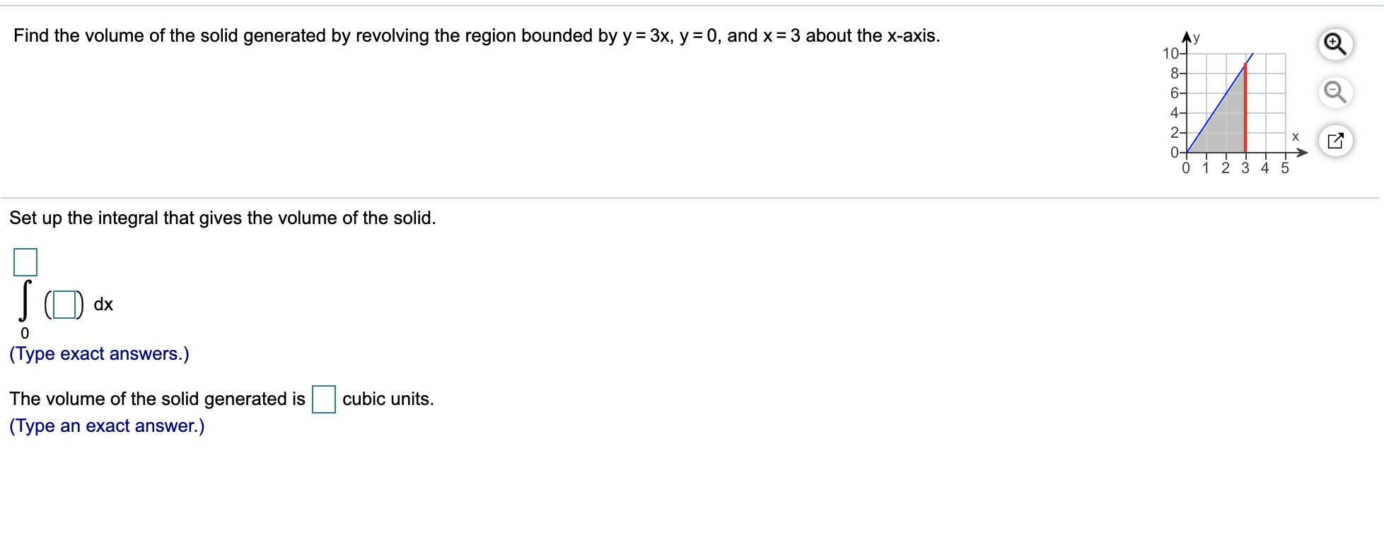 Solved Find the volume of the solid generated by revolving | Chegg.com