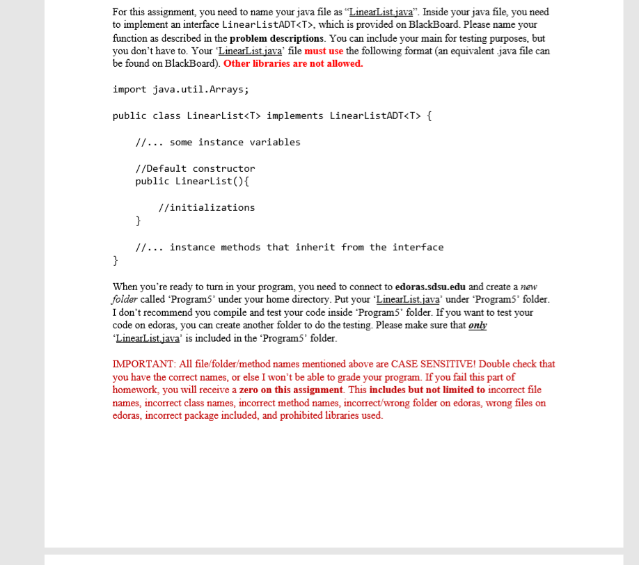Solved For this assignment, you need to name your java file | Chegg.com