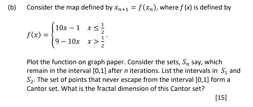 Solved b) Consider the map defined by xn+1=f(xn), where f(x) | Chegg.com