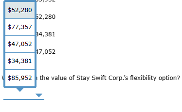 Solved Stay Swift Corp. is looking at investing in a | Chegg.com
