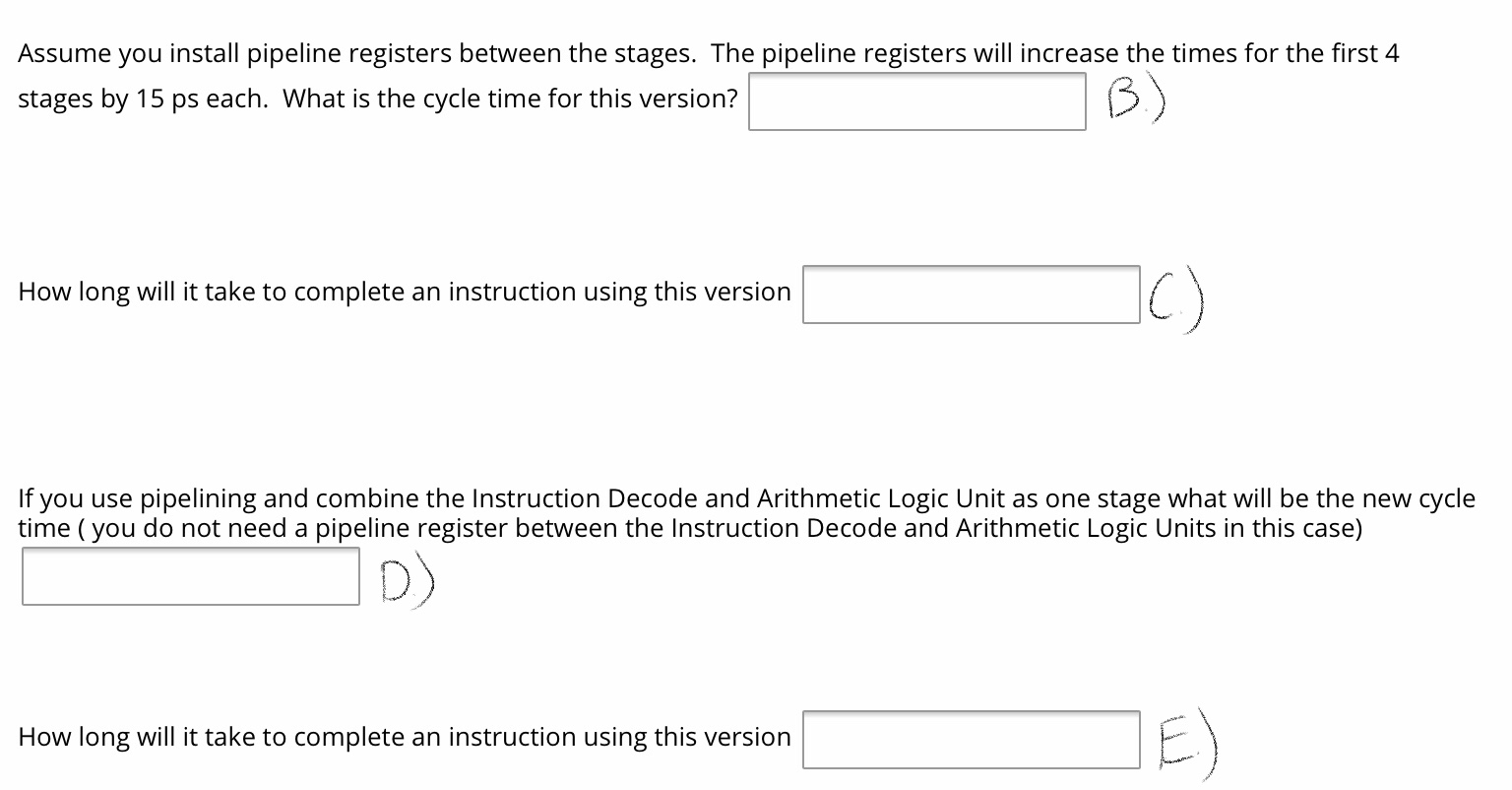 Solved JESTION 2 Assume a 5 stage CPU where the 5 stages | Chegg.com