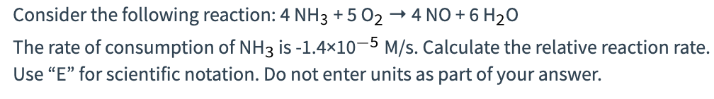 Solved Consider the following reaction: 4 NH3 +5 02 4 NO + 6 | Chegg.com