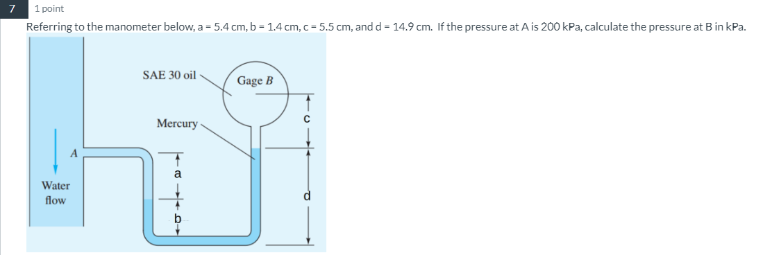 Solved 71 ﻿pointReferring to the manometer below, | Chegg.com
