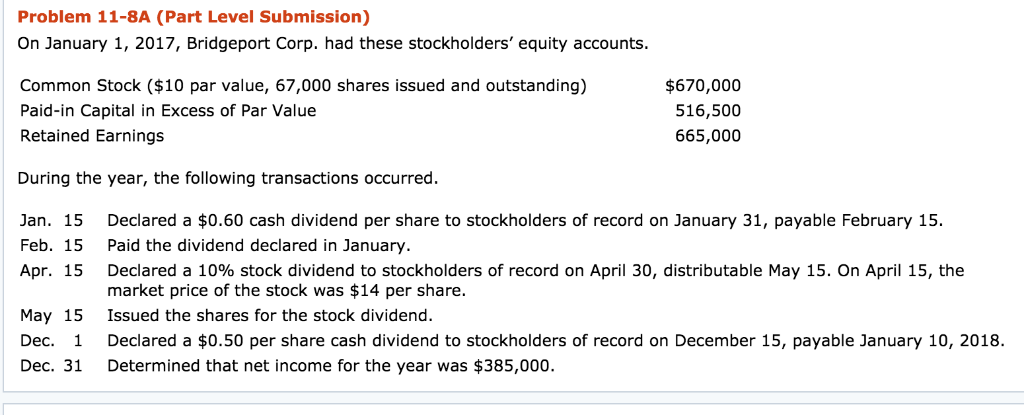 Solved Problem 11-8A (Part Level Submission) On January 1, | Chegg.com