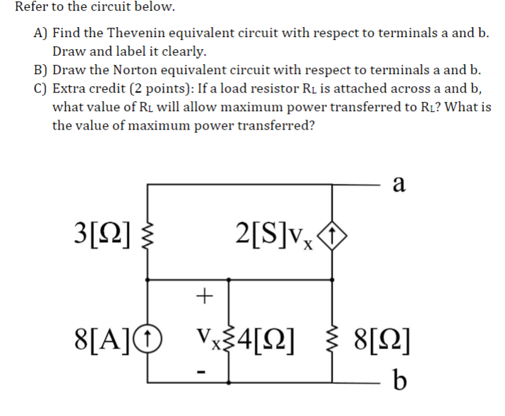 Solved Refer to the circuit below.A) ﻿Find the Thevenin | Chegg.com