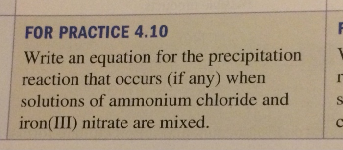 Solved Write an equation for the precipitation reaction that | Chegg.com