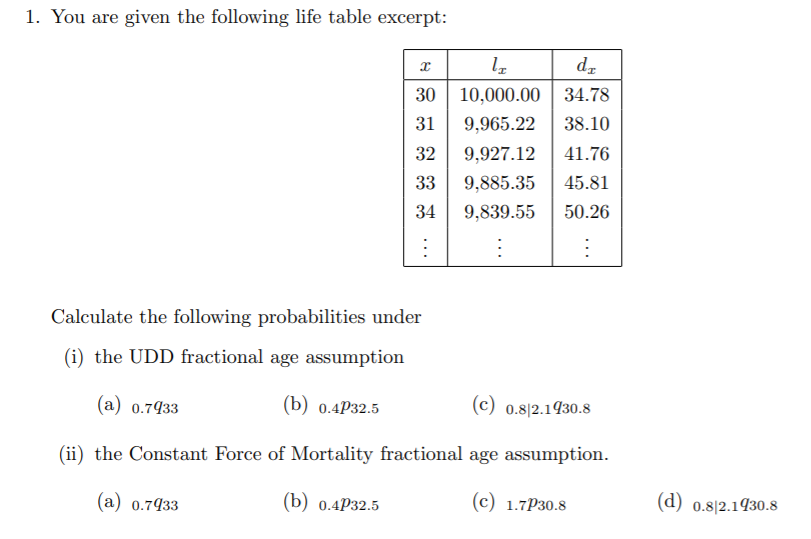Solved Answers are: 1. (i) 0.00324, 0.99831, 0.00893 (ii) | Chegg.com