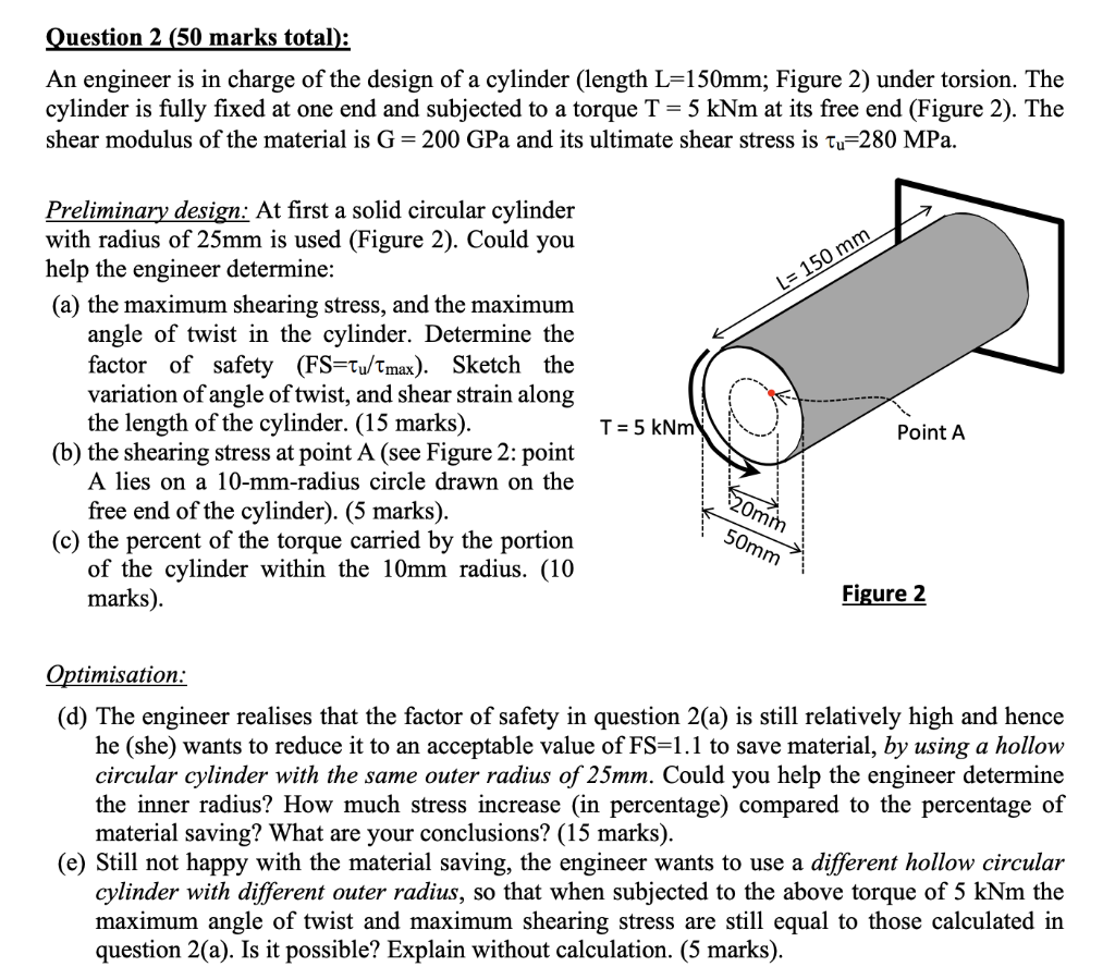 Solved An engineer is in charge of the design of a cylinder | Chegg.com