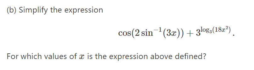 Solved (b) Simplify the expression | Chegg.com