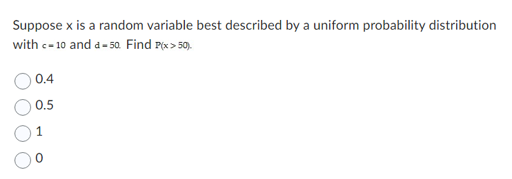 Solved Suppose x is a random variable best described by a | Chegg.com