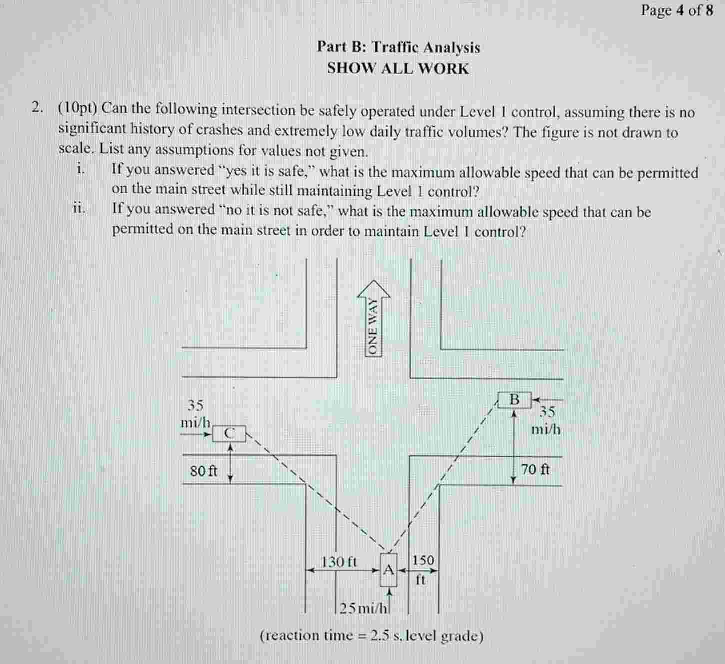 Solved Part B: Traffic Analysis SHOW ALL WORK2. ( 10 ﻿pt ) | Chegg.com