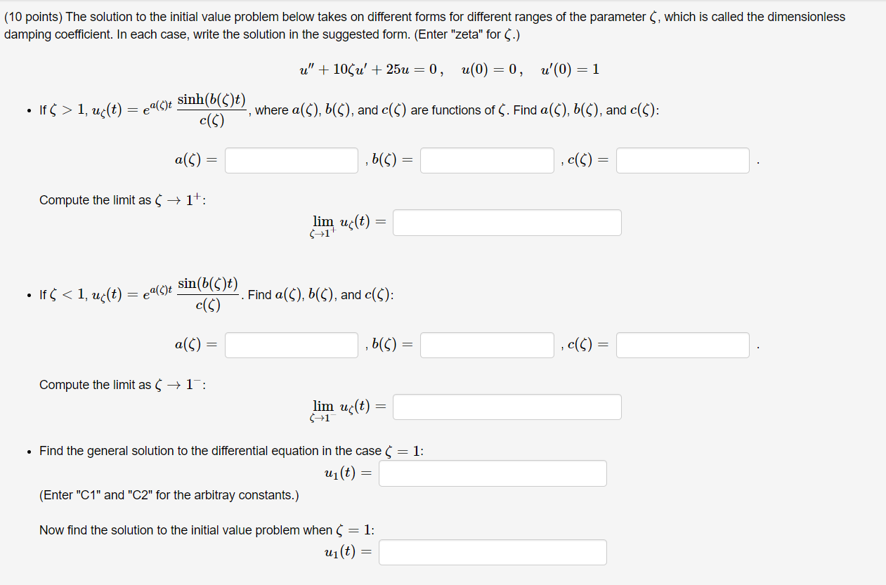 (10 points) The solution to the initial value problem | Chegg.com