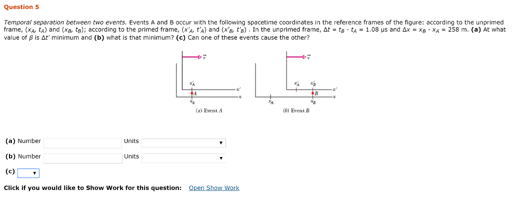 Solved Question5 Temporal separation between two events. | Chegg.com