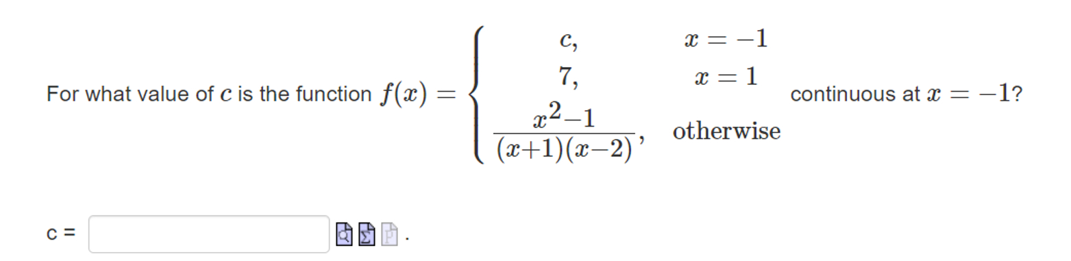 Solved For what value of c ﻿is the function | Chegg.com