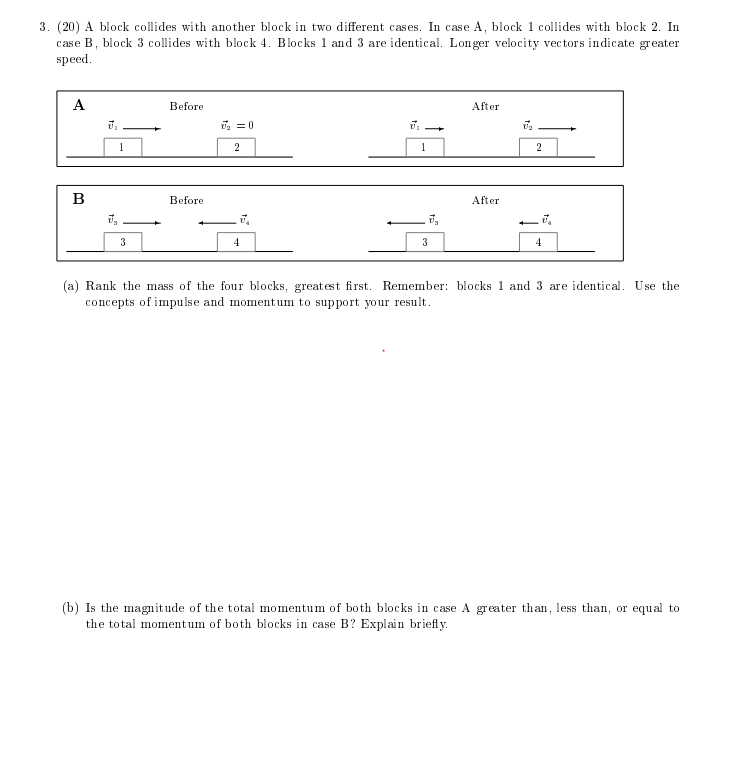 Solved A block collides with another block in two dierent | Chegg.com