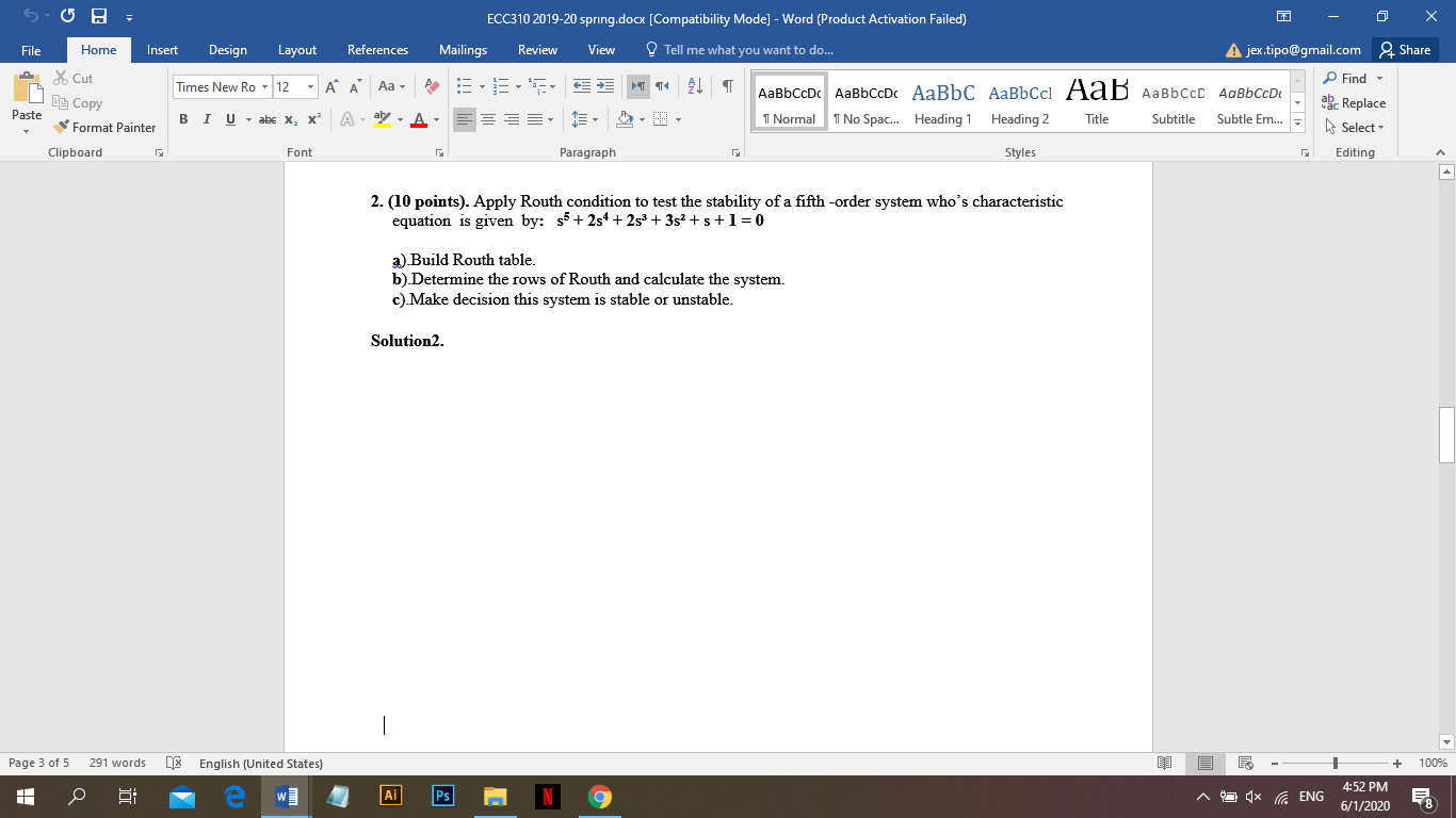 Solved 3.0 File Home Insert Design Layout References Times | Chegg.com