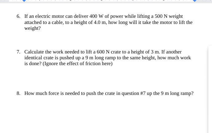 Solved Work and Power Problem Set Name: 1. Calculate the | Chegg.com