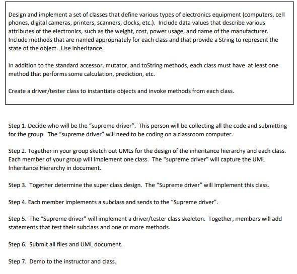Solved Design and implement a set of classes that define | Chegg.com