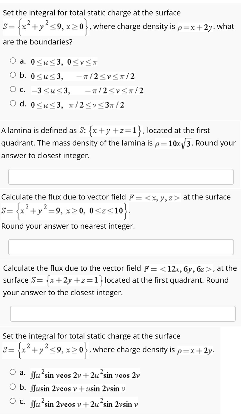 Solved Set the integral for total static charge at the | Chegg.com