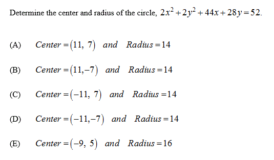 Solved Determine the center and radius of the circle, 2x2 + | Chegg.com