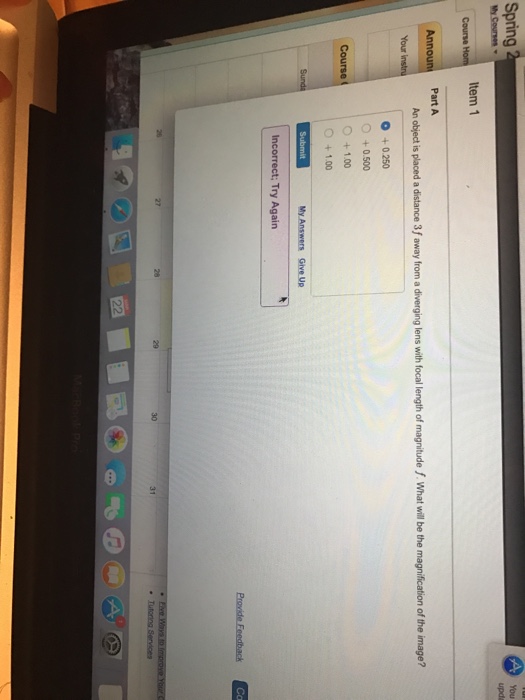 Solved An object is placed a distance 3 f away from a | Chegg.com