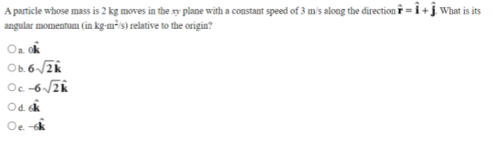 Solved A particle whose mass is 2 kg moves in the xy plane | Chegg.com