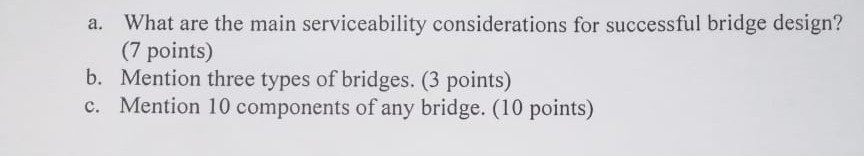 Solved What are the main serviceability considerations for | Chegg.com