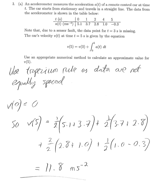 Solved 3. (a) An accelerometer measures the acceleration | Chegg.com