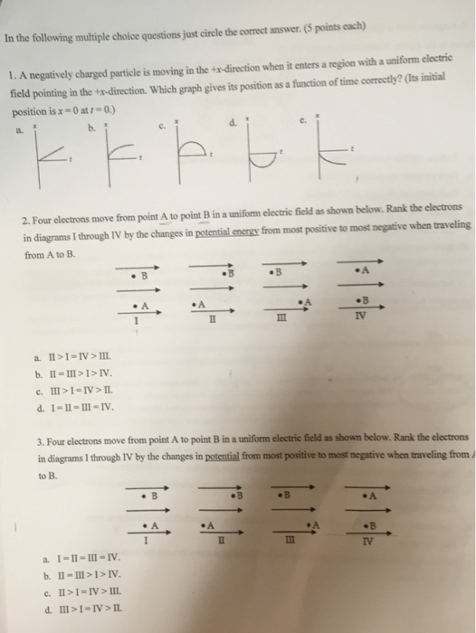 Solved In the following multiple choice questions just | Chegg.com