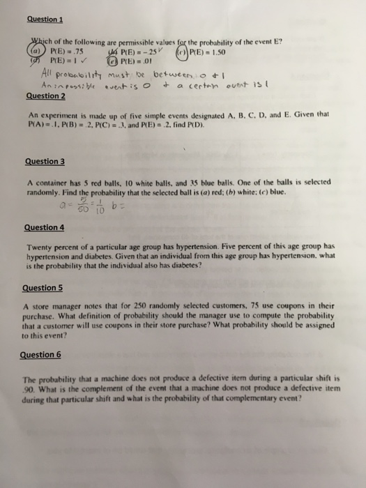 Solved h of the following are permissible values the | Chegg.com