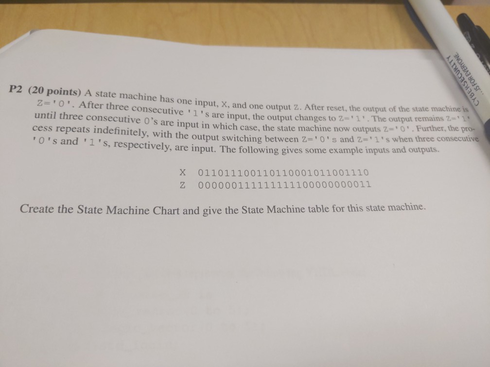 P1 (25 points) P1(a) (15) For the following SM Chart, | Chegg.com
