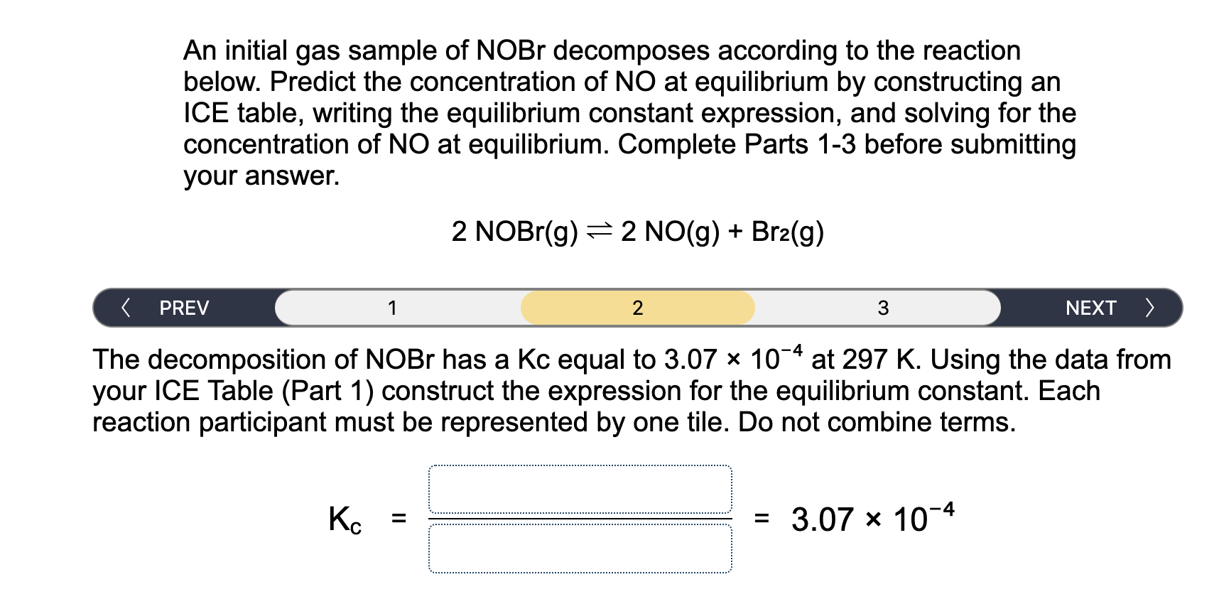 Solved An initial gas sample of NOBr decomposes according to | Chegg.com