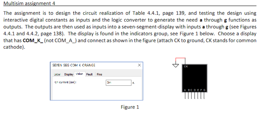 Solved The assignment is to design the circuit realization | Chegg.com