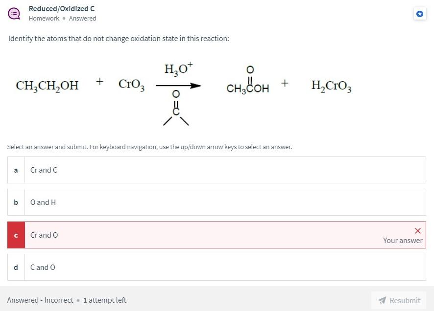 Solved Oxidation State D Homework. Answered The oxidation | Chegg.com