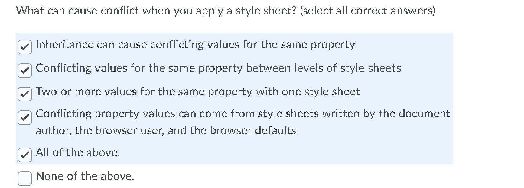 Solved Which of the following statements is true? CSS | Chegg.com