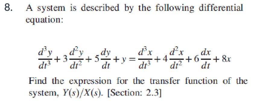 Solved 3. A system is described by the following | Chegg.com