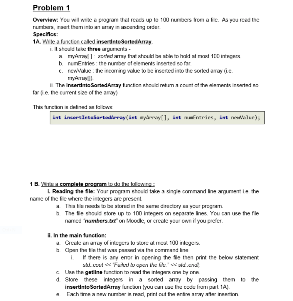Solved The Input and Output formats are shown below: | Chegg.com