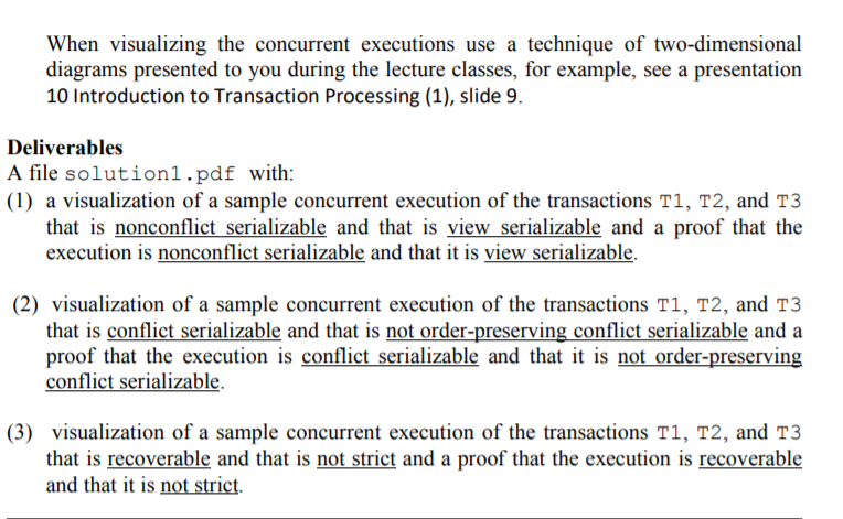 Solved Concurrent Executions Of Database Transactions