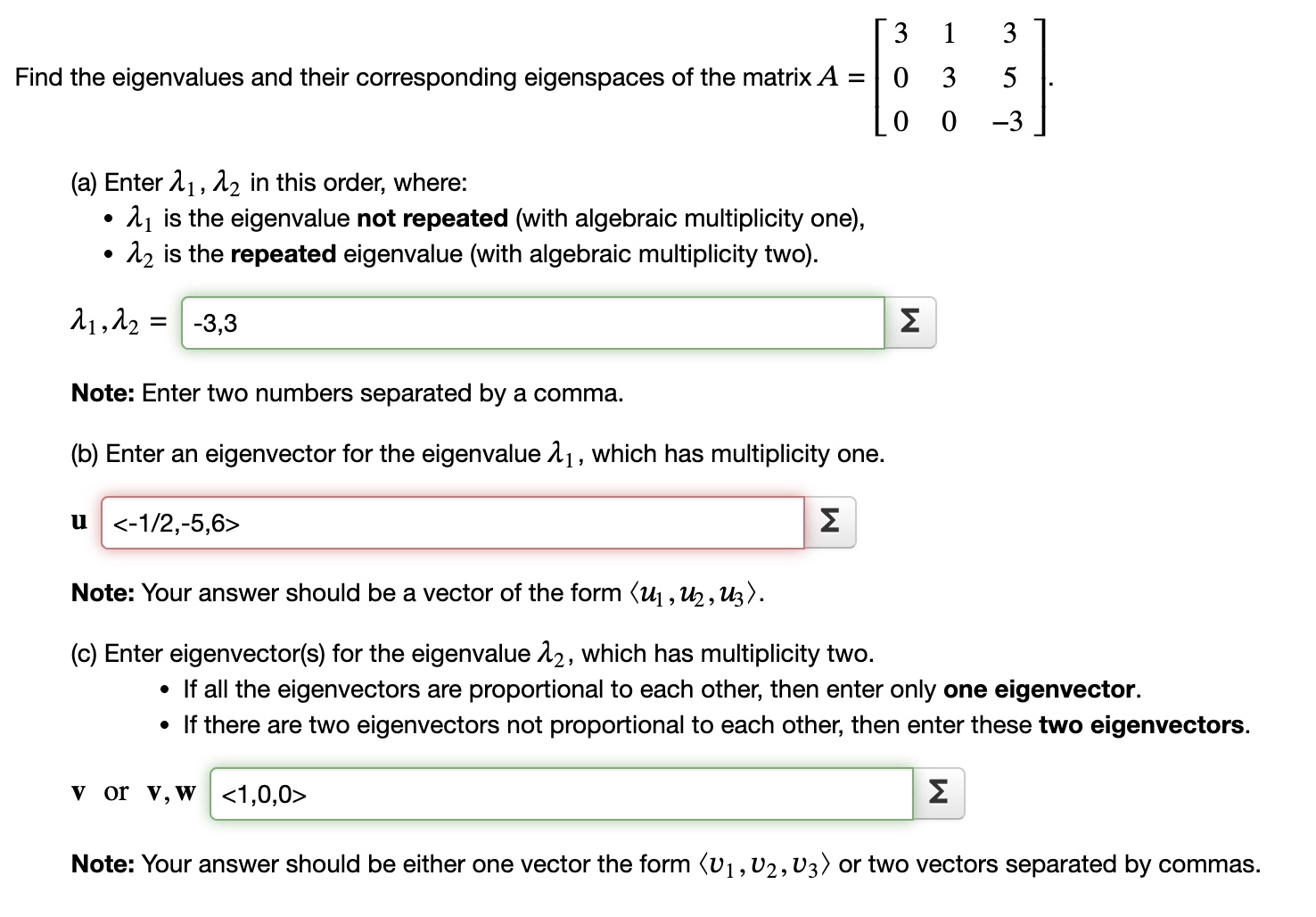 Please complete part b, ﻿thanks!Find the eigenvalues | Chegg.com