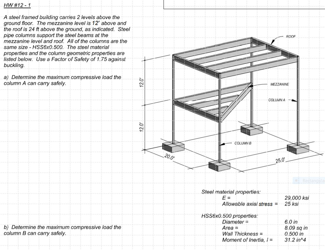 Solved HW #12 - 1 ROOF A steel framed building carries 2 | Chegg.com
