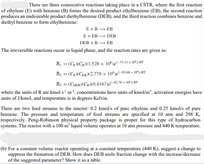 Solved There are three consecutive reactions taking place in | Chegg.com
