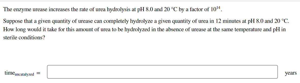 Solved The enzyme urease increases the rate of urea | Chegg.com
