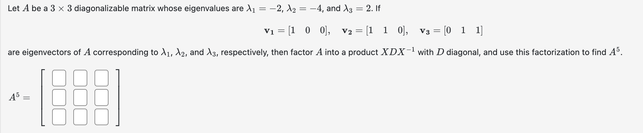 Solved Let A be a 3×3 diagonalizable matrix whose | Chegg.com